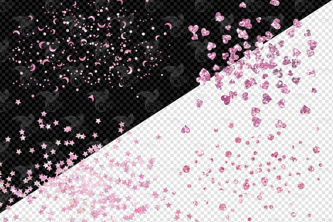 Pink Glitter Clipart Overlays Digital Instant Download - Etsy