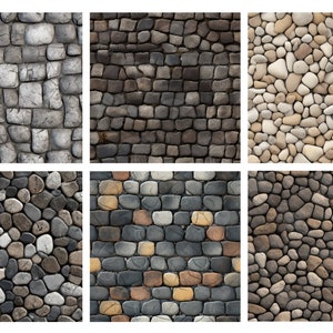 Cobblestone Textures Digital Paper, Seamless Stone Backgrounds (digital ...