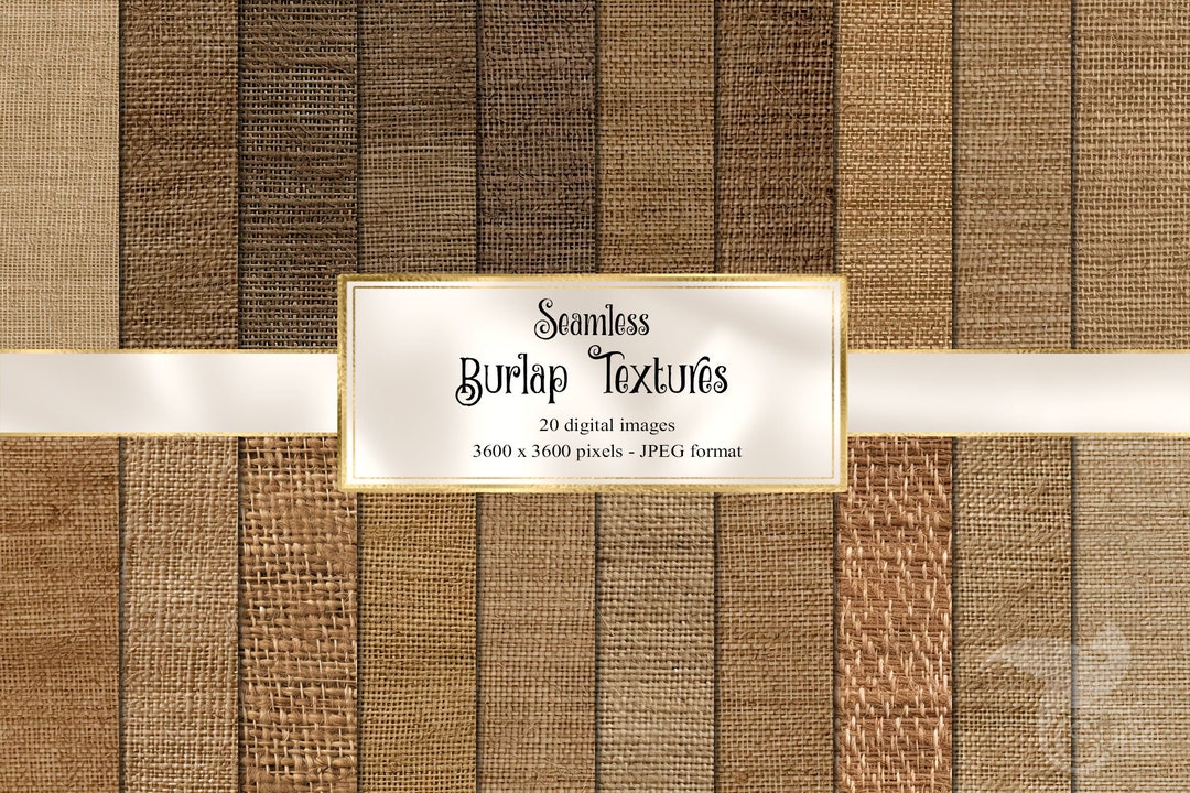 Burlap Textures Digital Paper, Seamless Jute Cloth Textures Digital Paper, Shabby Rustic ...