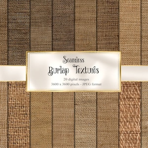 Burlap Textures Digital Paper, Seamless Jute Backgrounds (digital ...