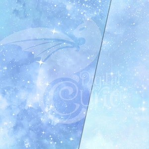 Light Blue Galaxy Digital Paper - Seamless Watercolor Textures With ...