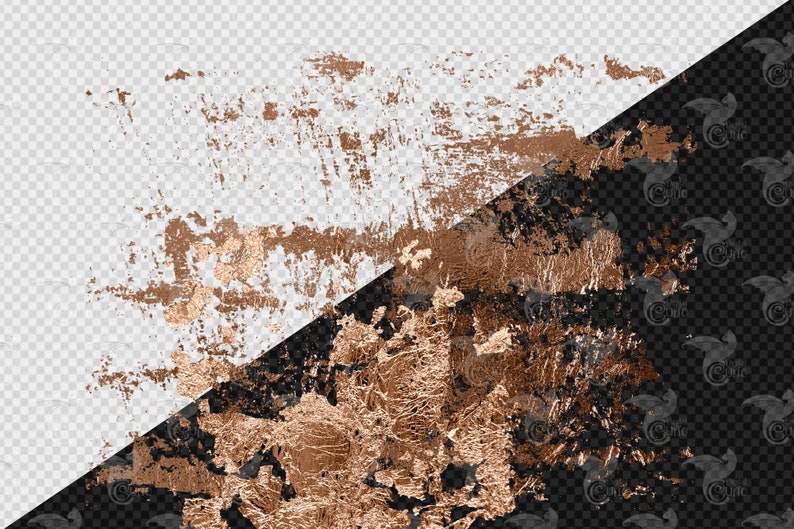 Rose Gold Flake Overlays Clip Art Faux Gold Foil Digital - Etsy