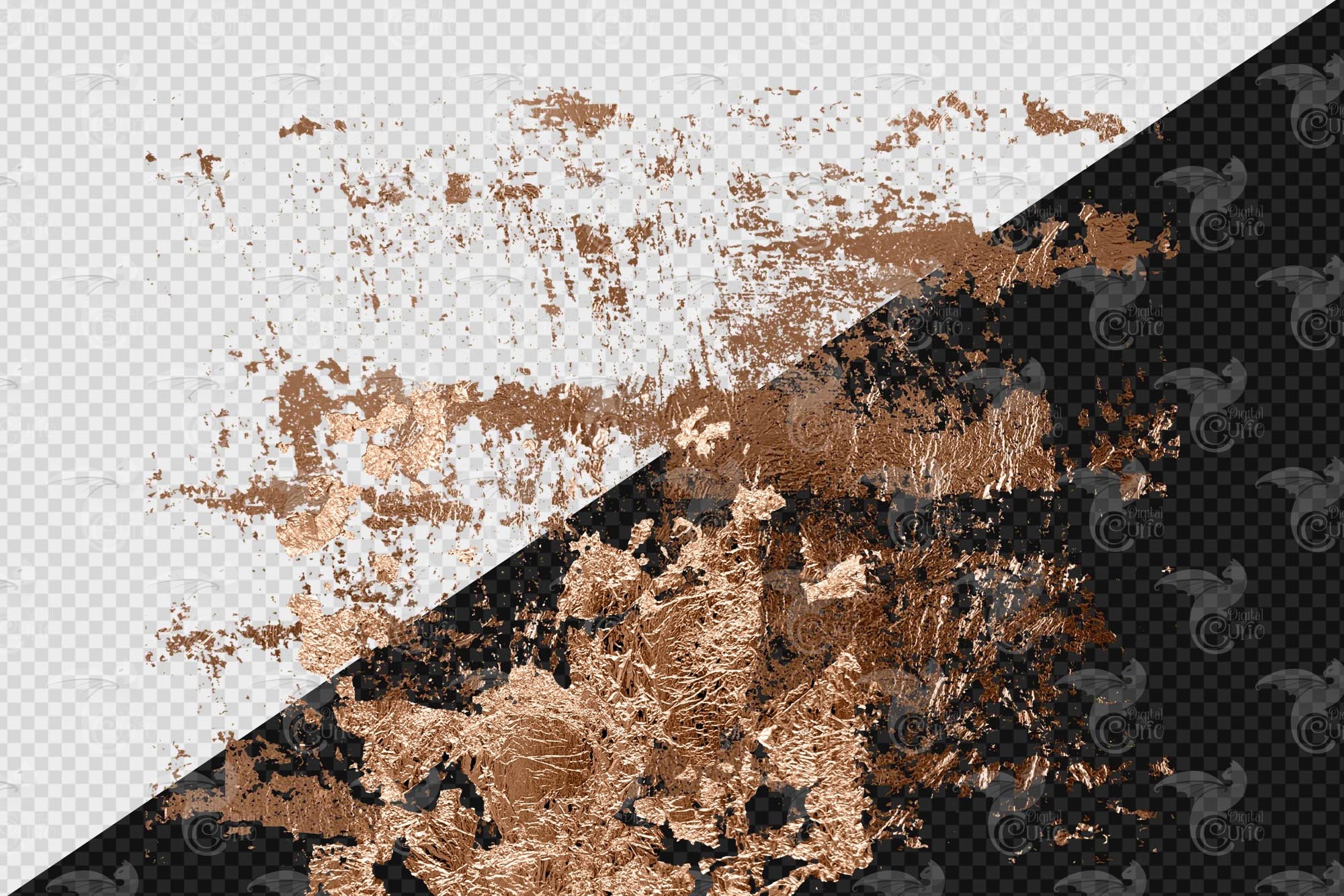 Rose Gold Flake Overlays Clip Art Faux Gold Foil Digital | Etsy