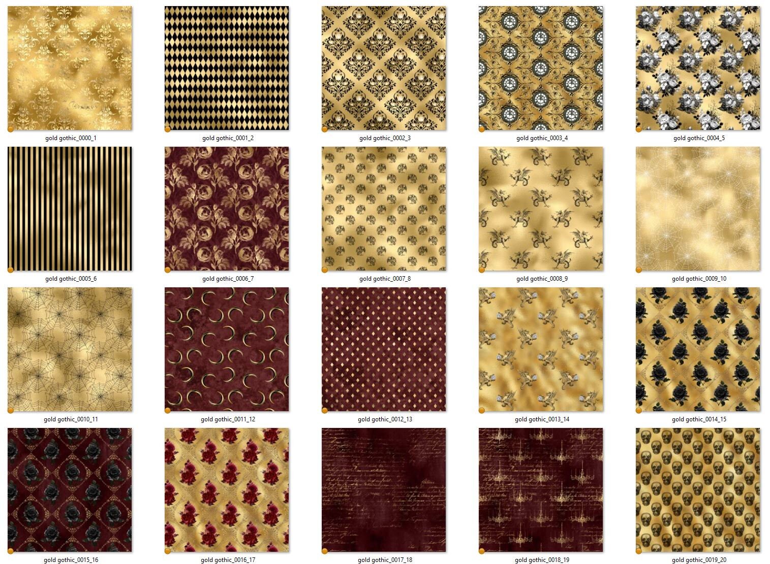 Gold Gothic Digital Paper Skull Damask Halloween Scrapbook - Etsy