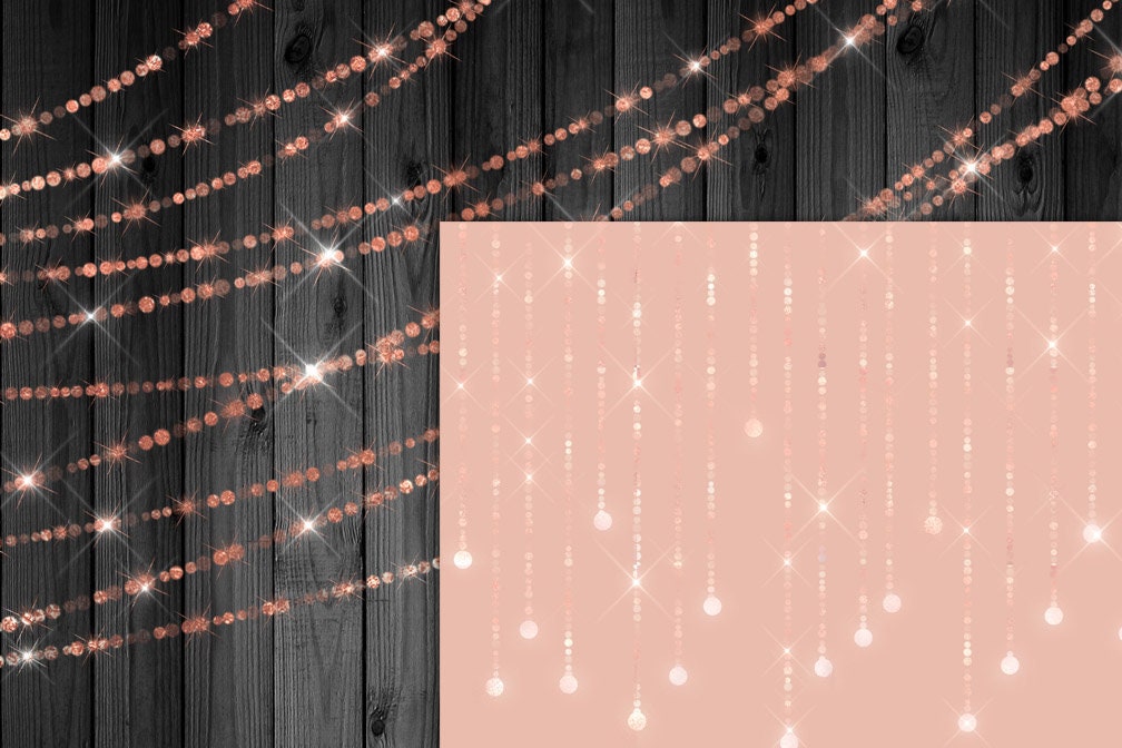 Blush and Rose Gold Fairy Lights Digital Paper Rose Gold - Etsy