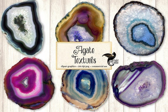 Digital Agate Textures Clipart Agate Slices Geode Textures - Etsy