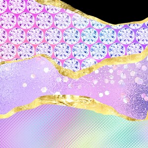 Rainbow Glam Edges Clipart - Seamless Glitter and Foil Metallic Luxury ...