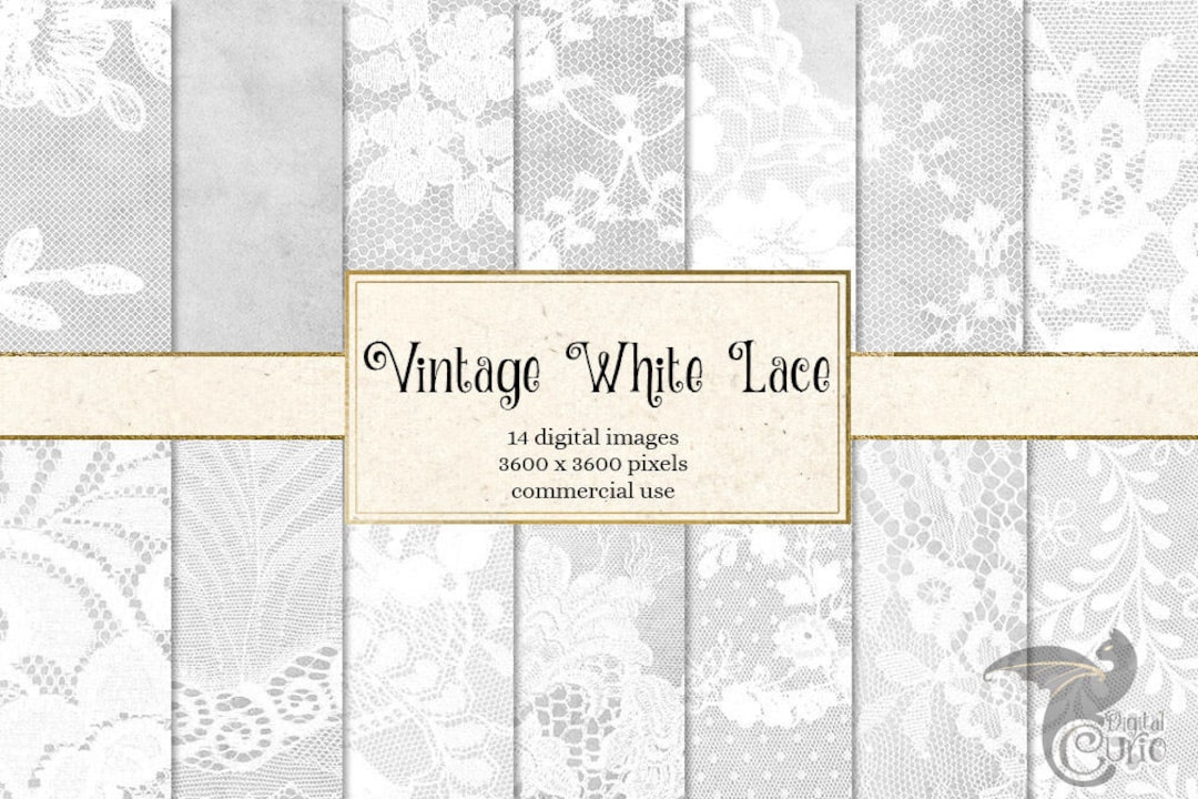 Vintage White Lace Digital Paper, Rustic White Lace Digital Paper ...