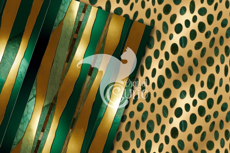 Retro Emerald Jungle Digital Paper Seamless Textures With - Etsy