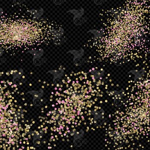 Chunky Pink and Gold Glitter Overlays, Digital Glitter Png Overlays ...