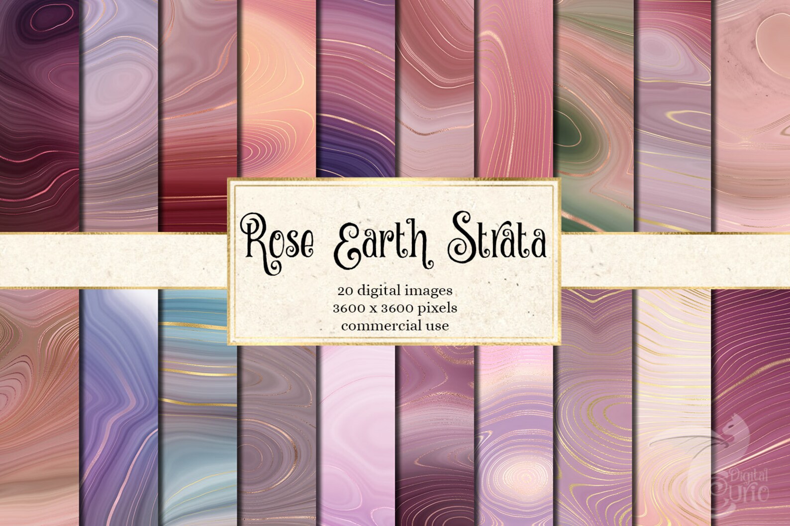 Rose Earth Strata Textures Digital Papers With Rose Gold - Etsy