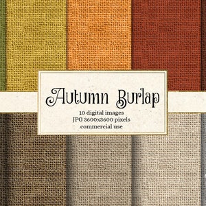 Autumn Burlap Digital Paper Pack, Fall Textures (digital Download) - Etsy
