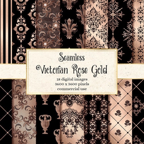 Victorian Blue and Gold Digital Paper Ornate Seamless - Etsy