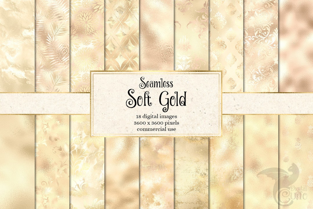 Soft Gold Digital Paper, Seamless Gold Foil Textures Instant Download ...