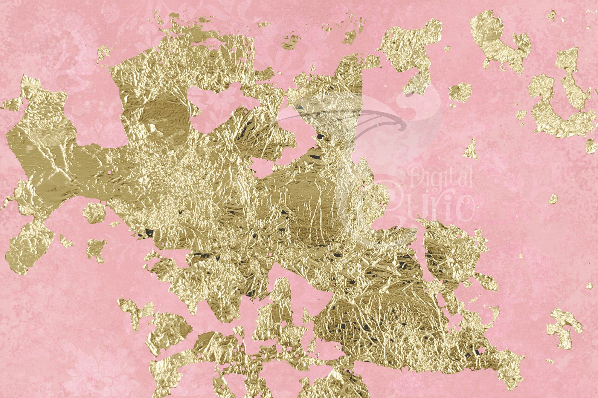 Pink and Gold Foil Flake Textures printable foil backgrounds | Etsy