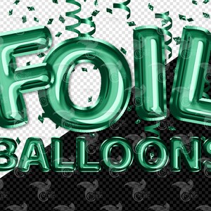 Emerald Green Foil Balloon Alphabet Clip Art - Digital Instant Download ...