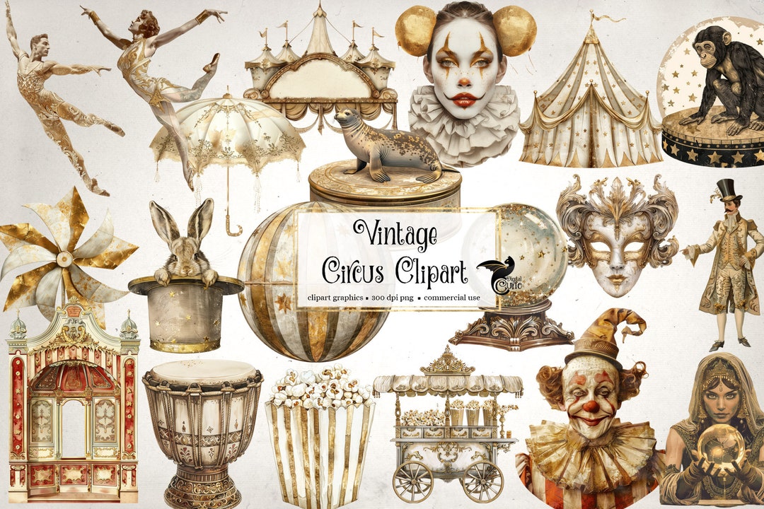 Vintage Circus Clipart - Antique Carnival Masquerade Png Clip Art ...