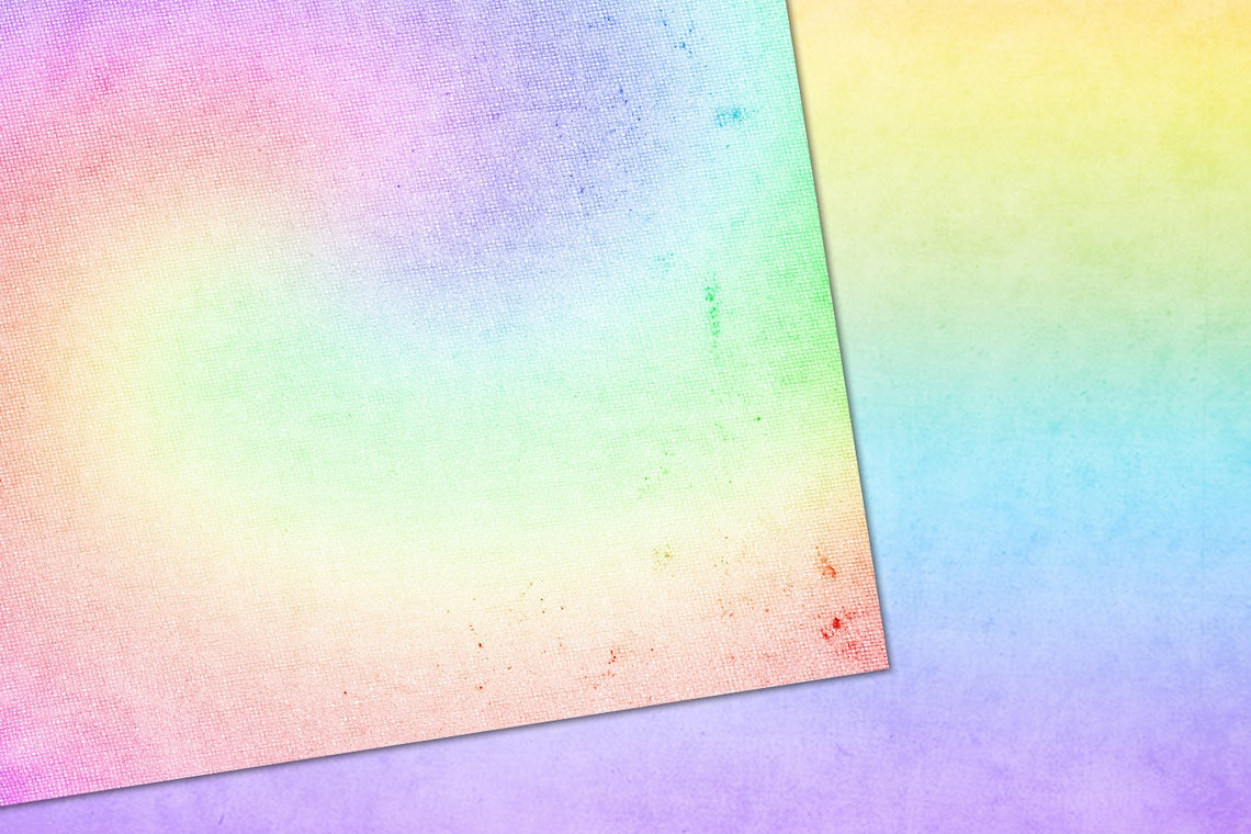 Rainbow Pastel Watercolor Digital Paper, Backgrounds in Soft Gradients ...