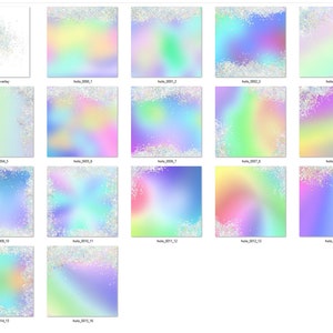 Rainbow Holographic Glitter Digital Paper, Printable Scrapbook Paper ...