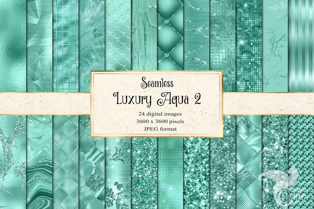 Aqua Glitter Digital Paper, Seamless Teal Foil Backgrounds (JPG) - Etsy