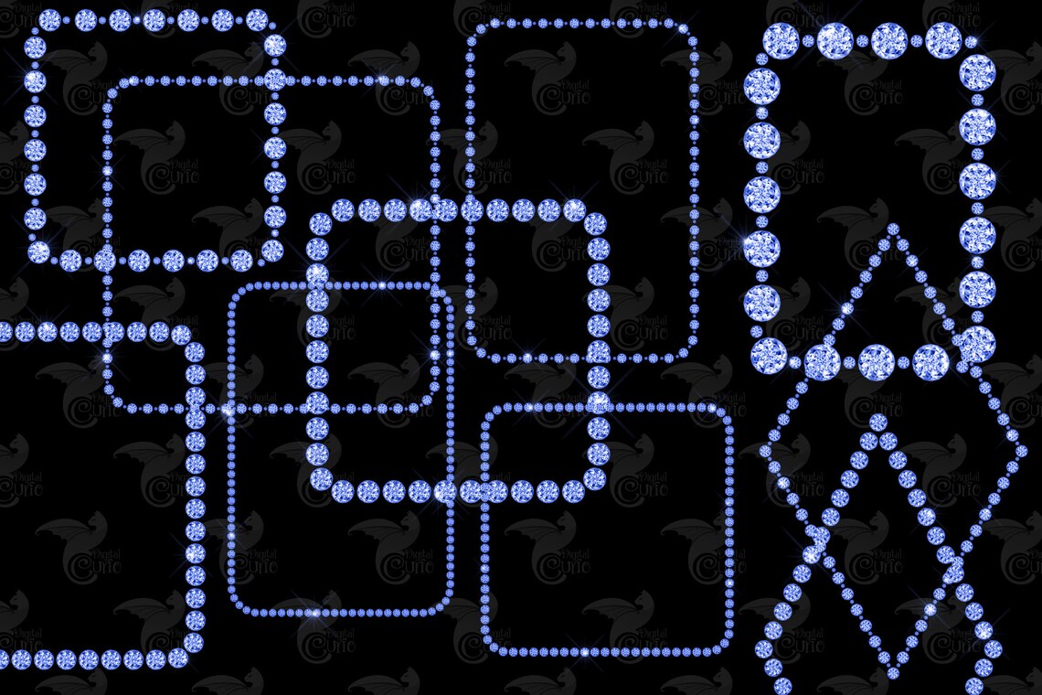 Sapphire Frames Clipart Glam Wedding Bling Frame Clip Art Png - Etsy