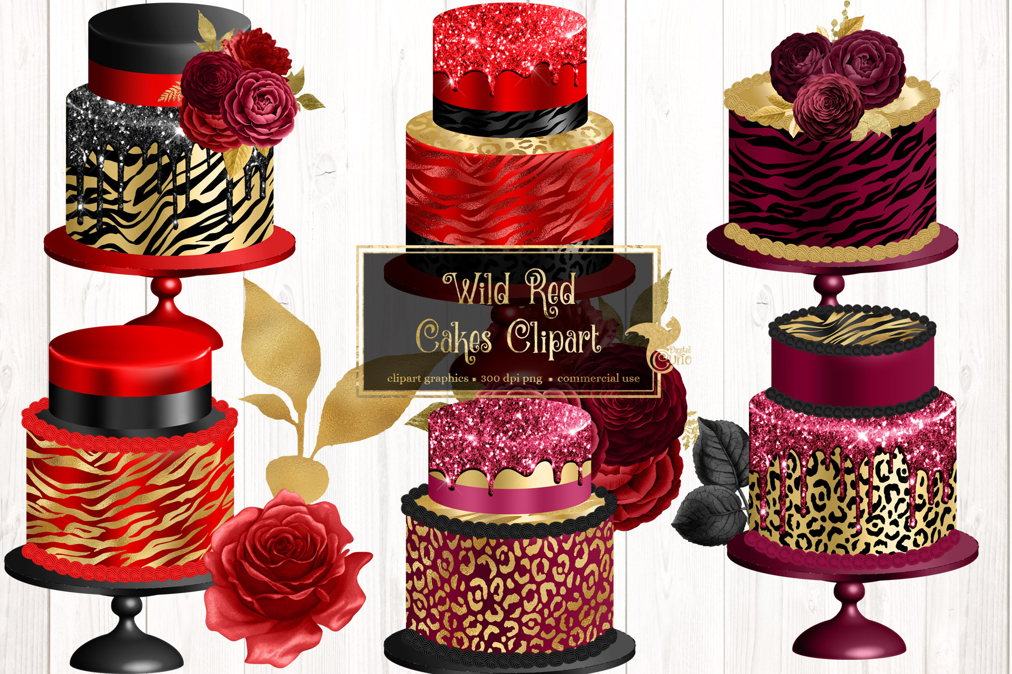 Red And Gold Wedding Cakes