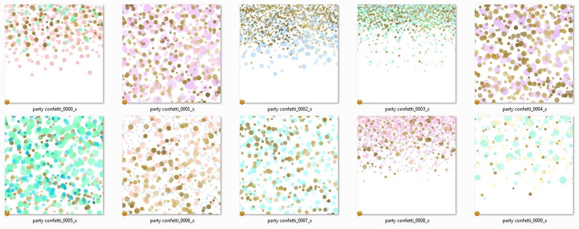 Pastel Party Confetti Digital Paper Gold Foil Polka Dots - Etsy