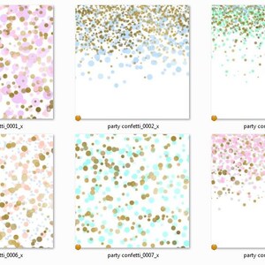 Pastel Party Confetti Digital Paper, Gold Foil Polka Dots Printable ...