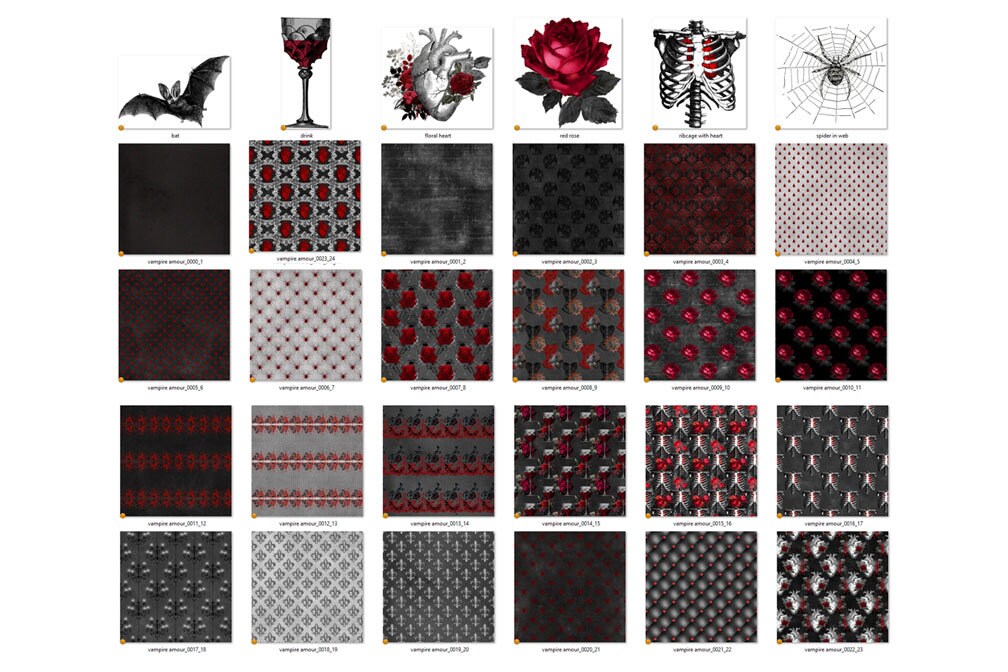 Vampire Amour Digital Paper Halloween Vampire Digital Paper - Etsy