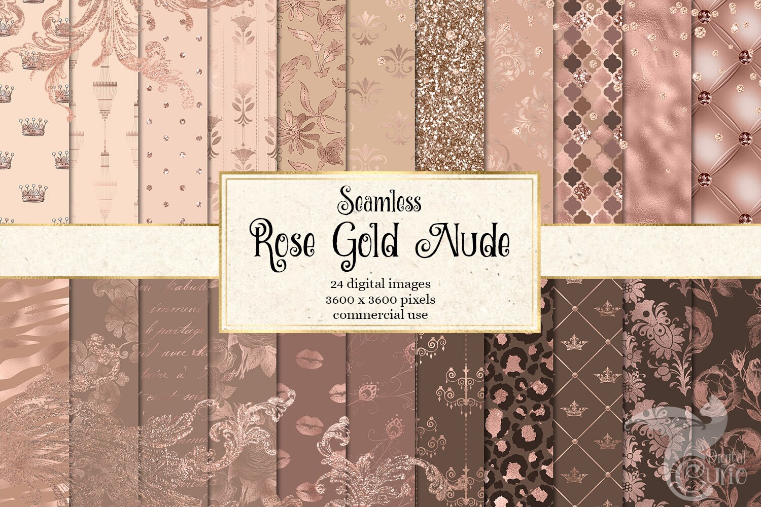 Rose Gold Nude Digital Paper Seamless Patterns With Rose Gold | Etsy UK