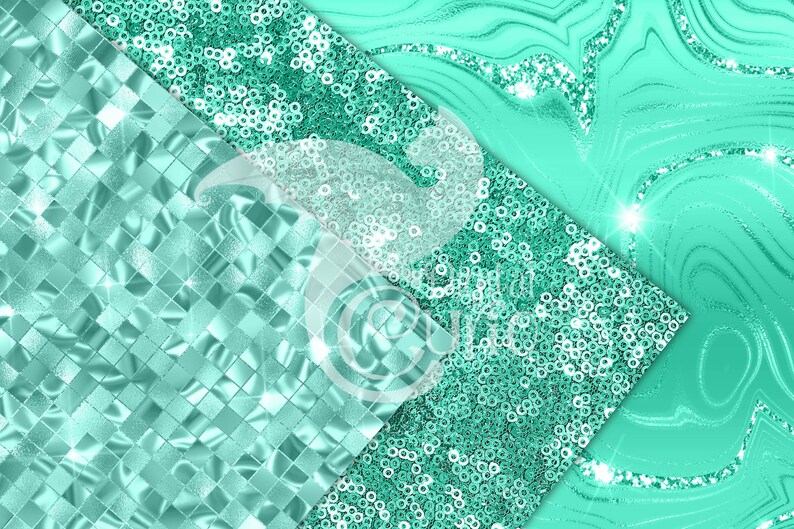 Luxury Aqua Textures Digital Paper Glitter Foil Backgrounds - Etsy
