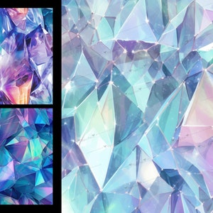 Crystal Facet Textures - Digital Printable Sparkling Diamond Pattern ...