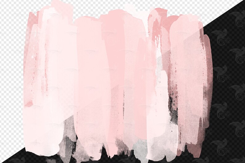 Blush Pink Watercolor Brush Strokes Clipart Paint Elements in | Etsy