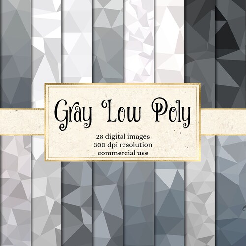 Crystal Low Poly Digital Paper Printable Geometric Triangle - Etsy