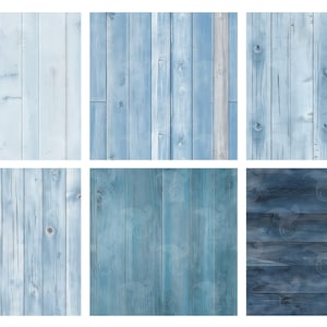 Blue Wood Textures Digital Paper, Seamless Rustic Wood Digital Paper ...