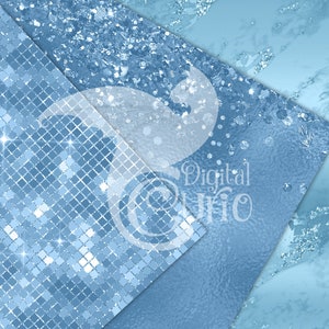 Luxury Baby Blue Digital Paper, Seamless Blue Scrapbook Paper, Pastel ...