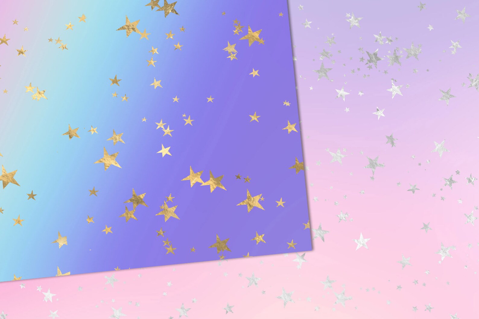 Rainbow Pastel Stars Digital Paper Backgrounds in Soft Ombre | Etsy