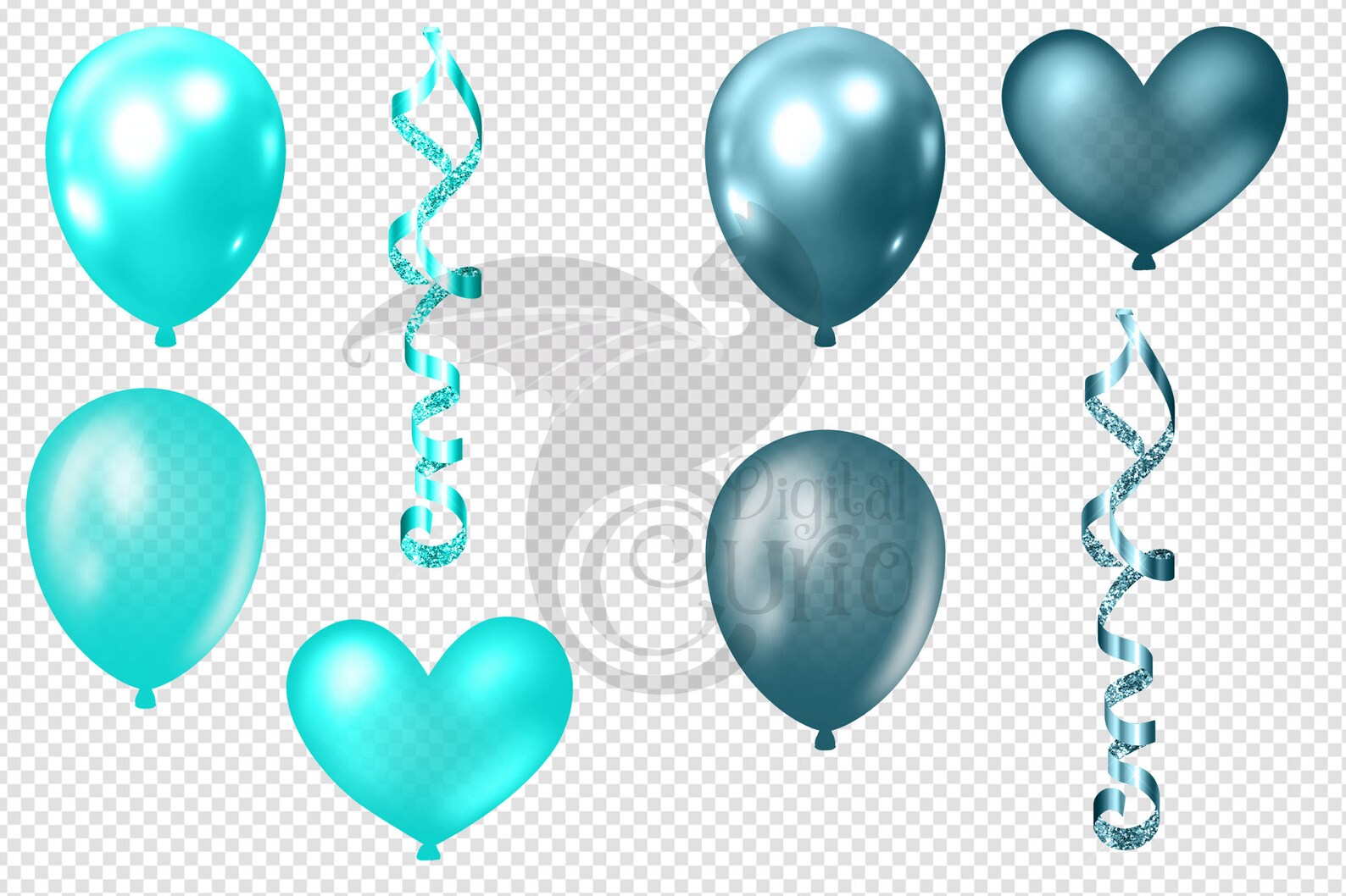 Social Media Balloons Clipart Digital PNG Balloon Graphics - Etsy