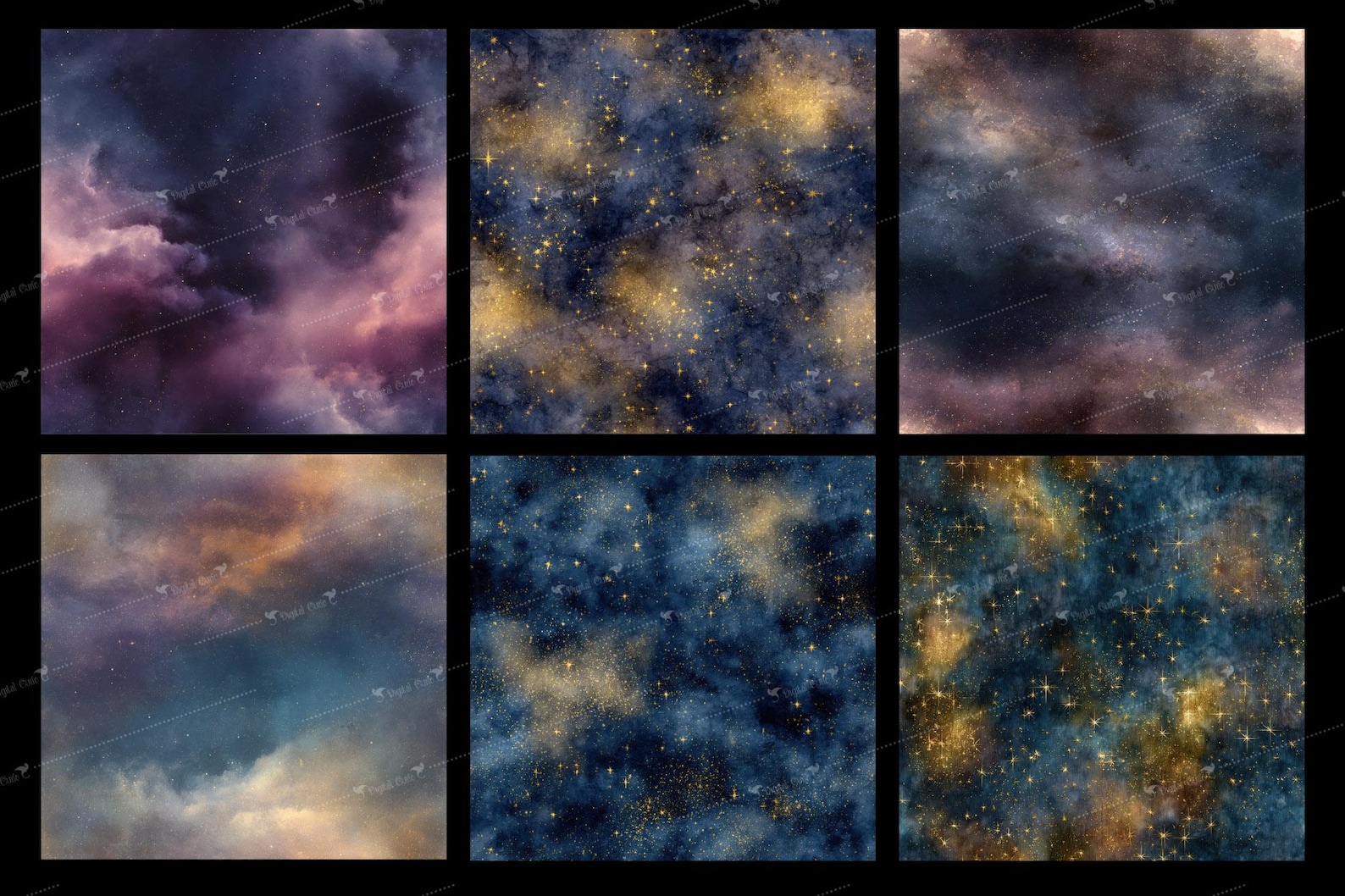 Starry Haze Digital Paper, Galaxy Seamless Texture (digital Download ...