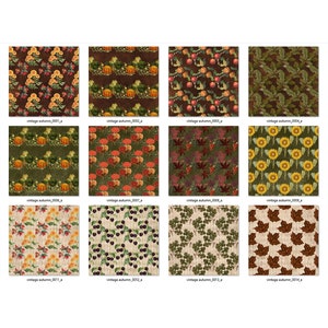 Vintage Autumn Digital Paper - Seamless Fall Patterns Printable ...