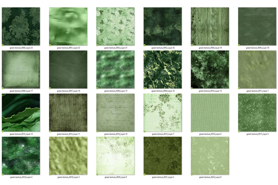 Green Textures Digital Paper, Printable Scrapbook Paper Instant ...
