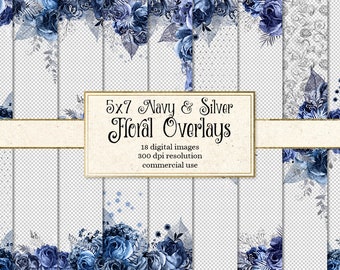 Silver and Navy | Etsy