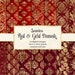 Red and Gold Damask Digital Paper, Seamless Damask Patterns Printable ...