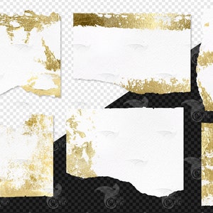Torn Gold Edge Paper Clipart - Foil Metallic Luxury Edge Border Ripped ...