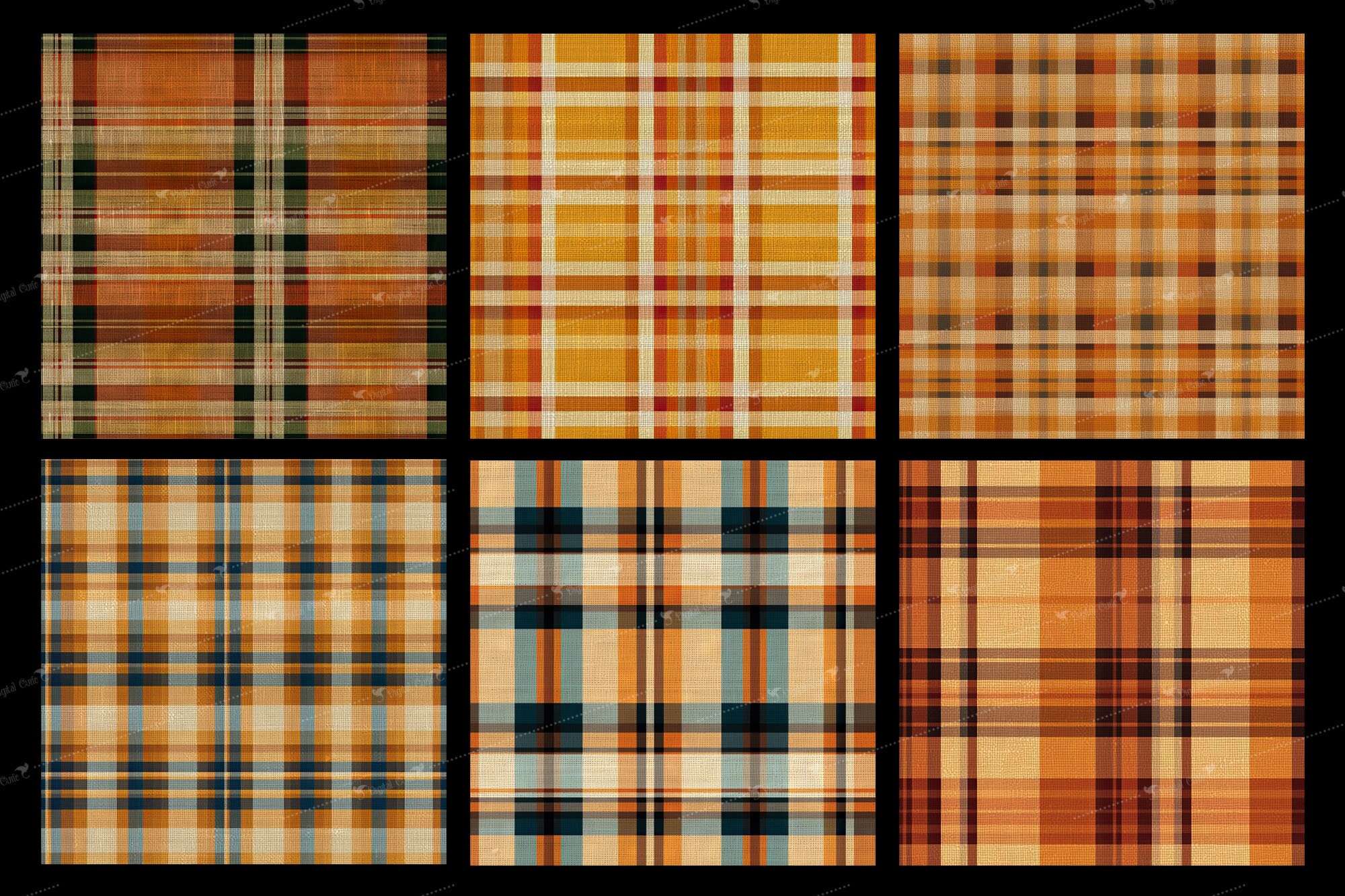 Fall Plaid Linen Digital Paper, Seamless Autumn Textures (digital ...