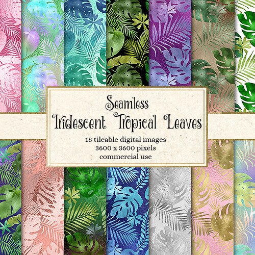 Jungle Floral Digital Paper Seamless Tropical Flower - Etsy