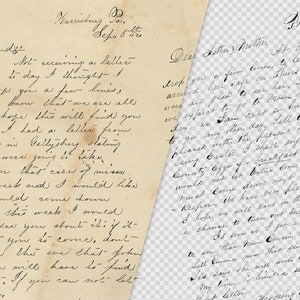 Vintage Handwritten Letter Overlays, Antique Ephemera (digital PNG) - Etsy