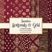 Burgundy and Gold Digital Paper, Seamless Red Gold Foil Backgrounds ...