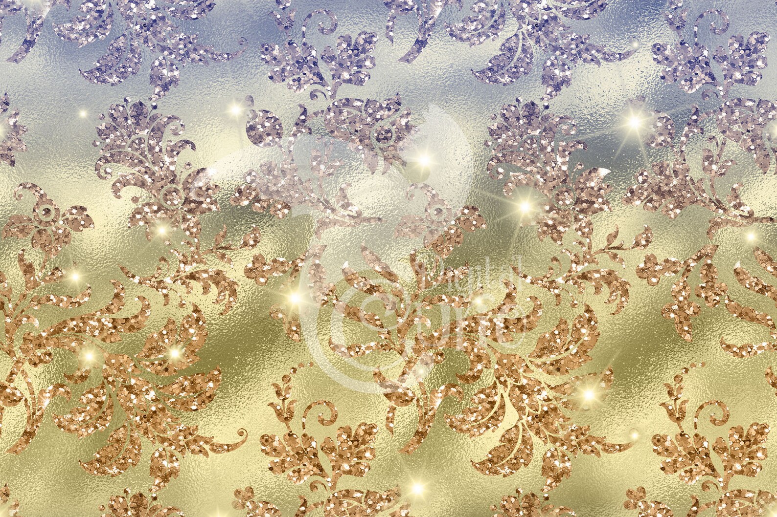 Ombre Glitter Floral Digital Paper Seamless Glitter Texture - Etsy