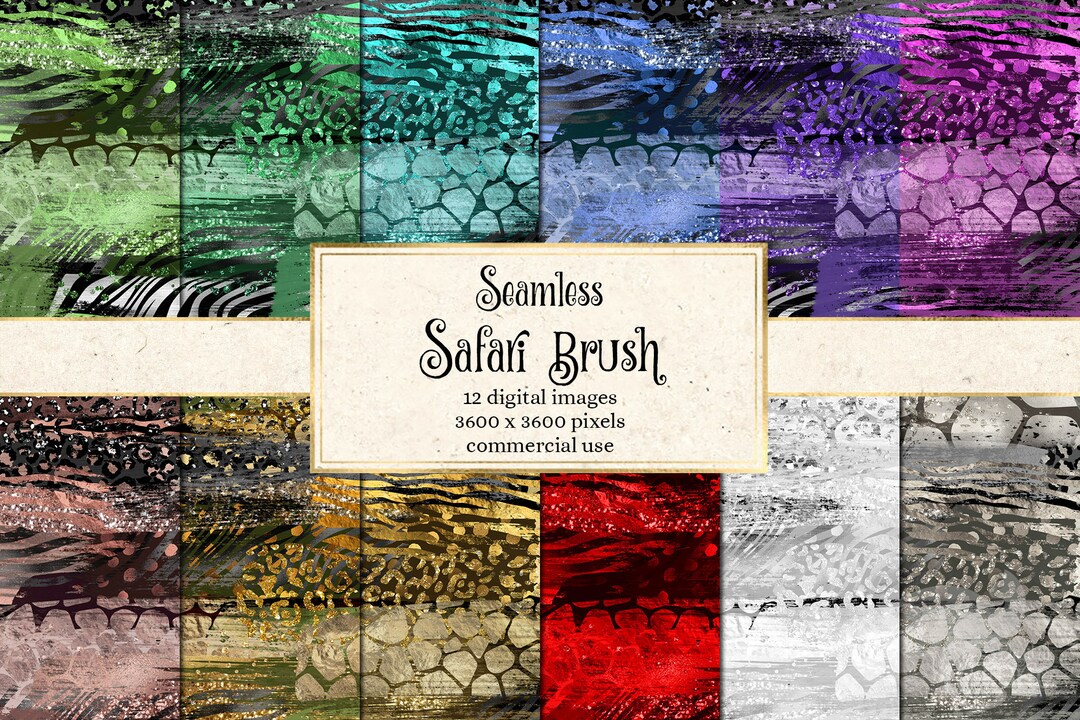 Safari Brush Stroke Digital Paper – Seamless Animal Print Patterns ...